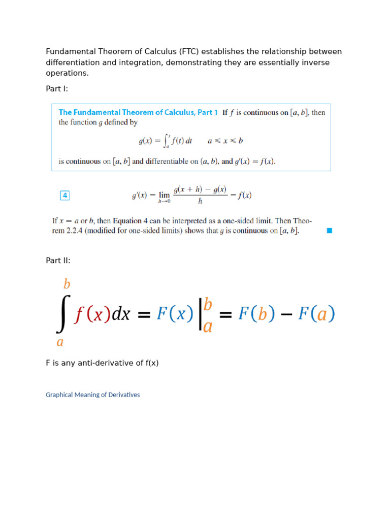 Understanding the Fundamental Theorem of Calculus | PDF