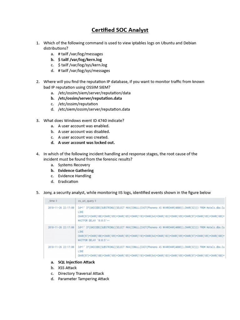 SOC Analyst Certification Exam Guide | PDF | Denial Of Service Attack ...