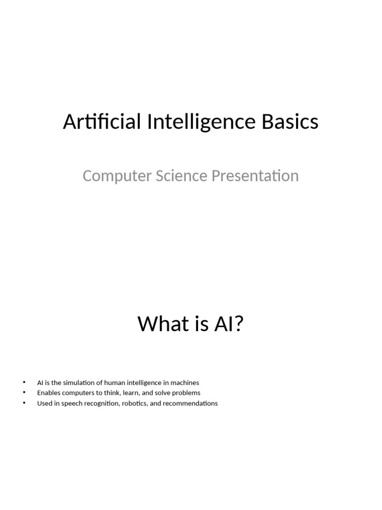 Artificial Intelligence Basics | PDF