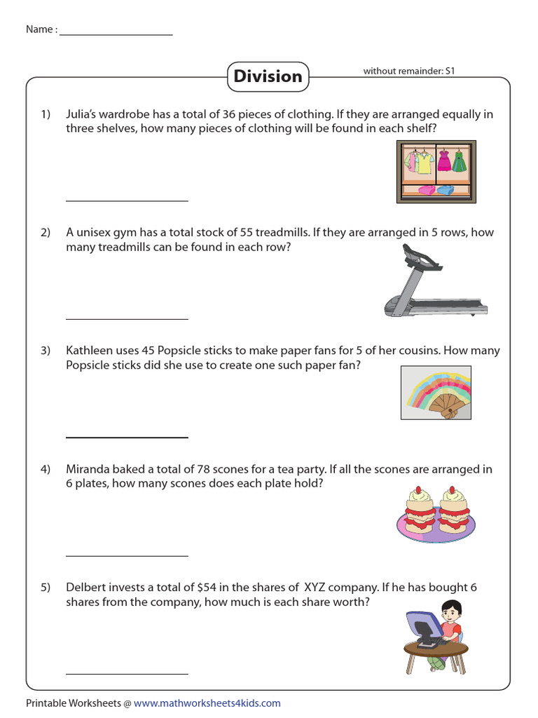 Multi-Step Division Word Problems | PDF
