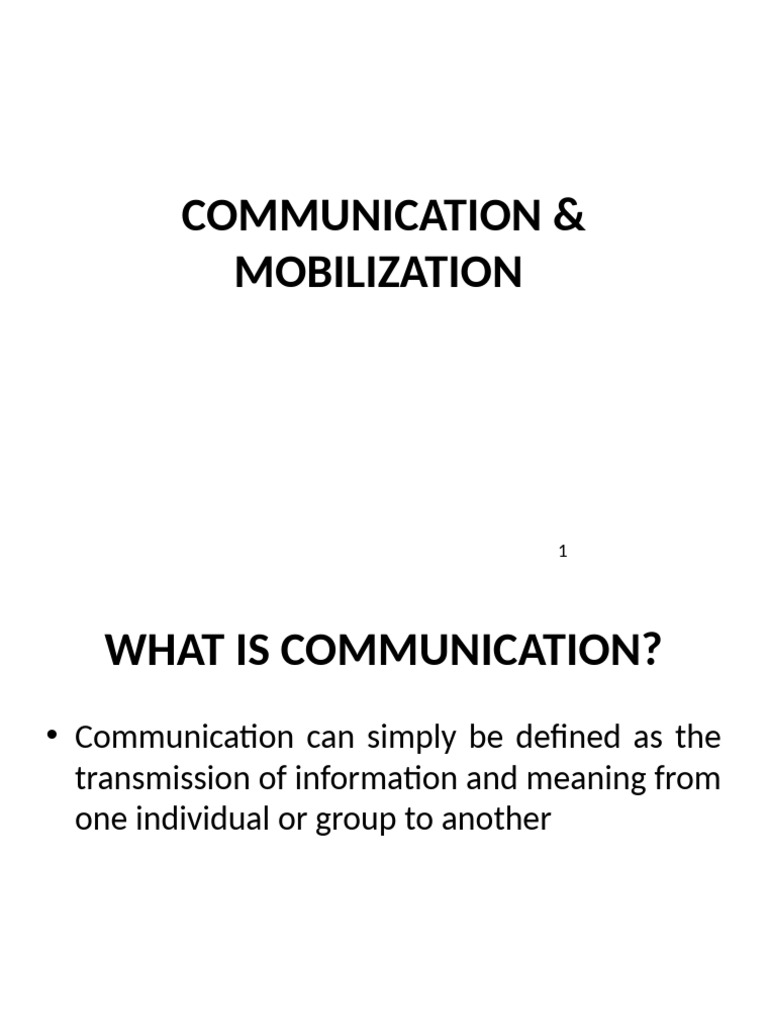 COMMUNICATION & MOBILIZATION | PDF | Communication | Radio