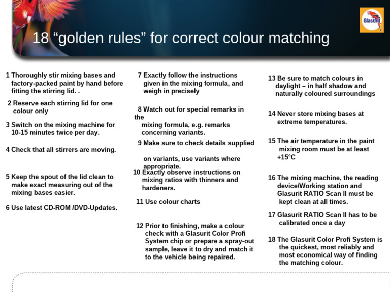 02.18 Golden Rules For Correct Colour Machting | PDF
