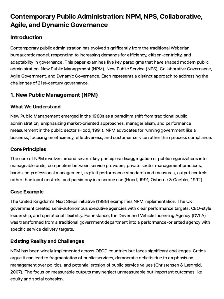 NPM and NPS in Modern Governance | PDF | Governance | Agile Software ...