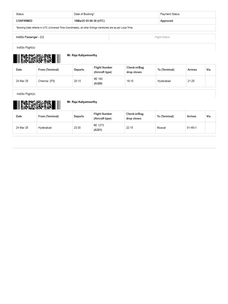 Flight Status for 6E 1273 Today | PDF