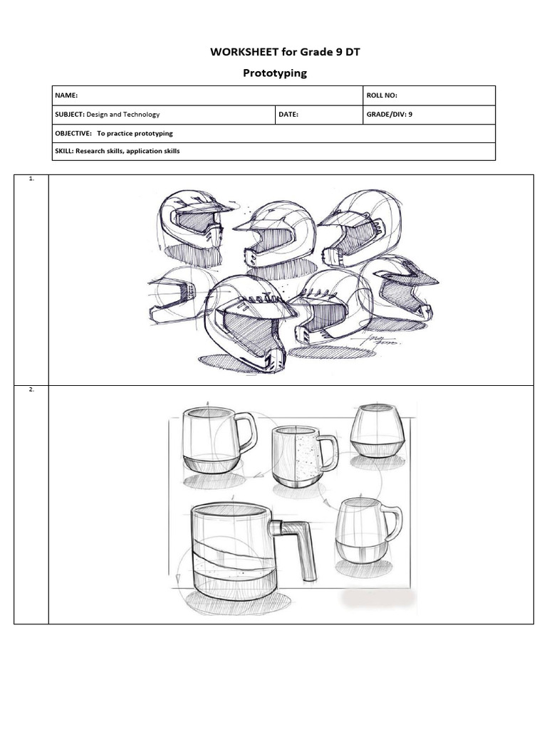 WORKSHEET for Grade 9 DT- 2 Prototyping | PDF