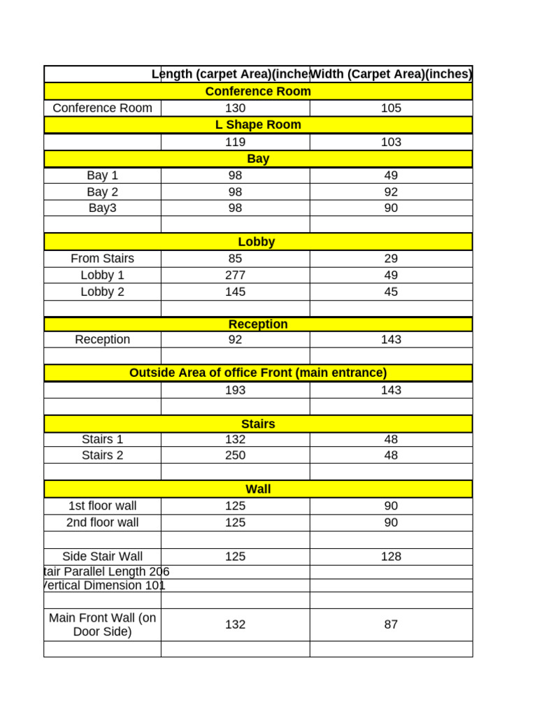 Office Space Dimensions Overview | PDF