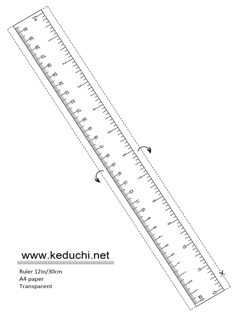 Ruler 12in 30cm A4 Transparent | PDF