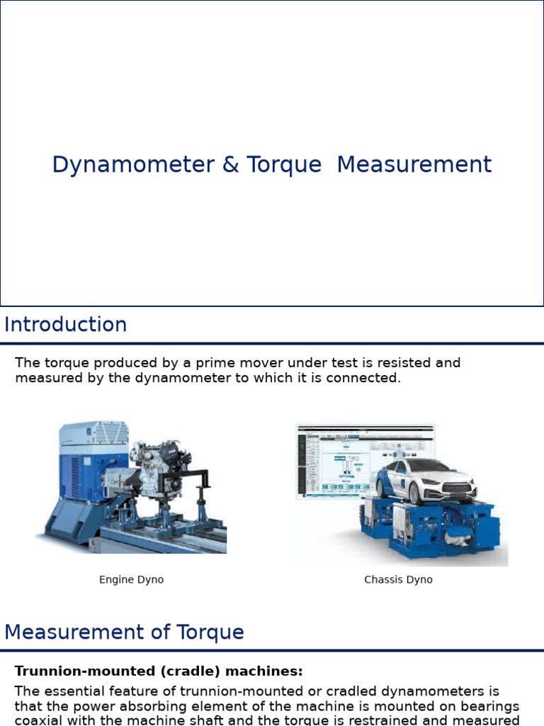 Dynamometers & Engine Torque Measurement | PDF