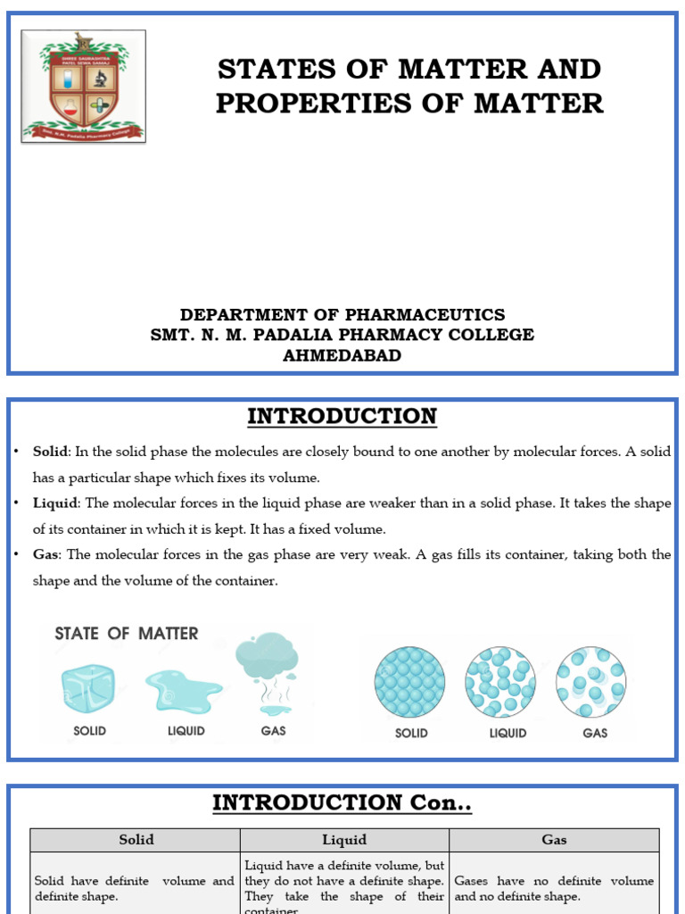States and Properties of Matter Explained | PDF | Liquid Crystal ...