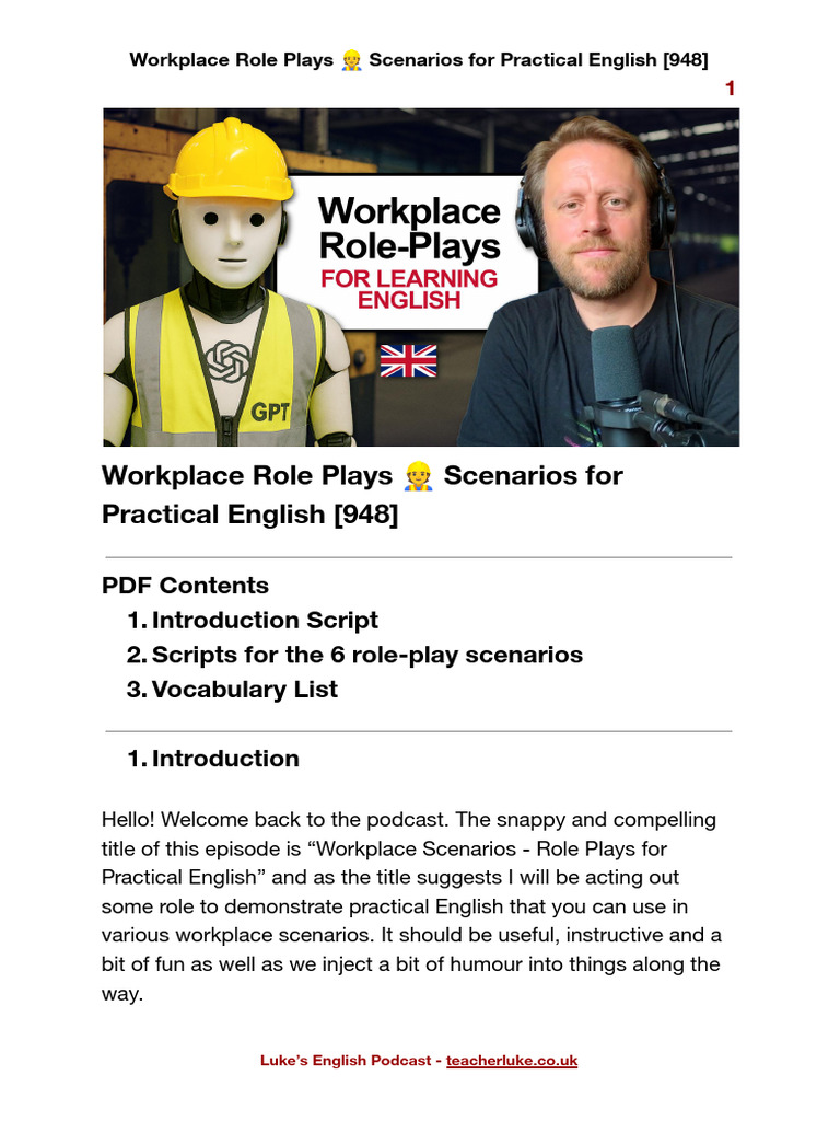 Workplace Role Plays Scenarios For Practical Eng 202508151110 13519 ...