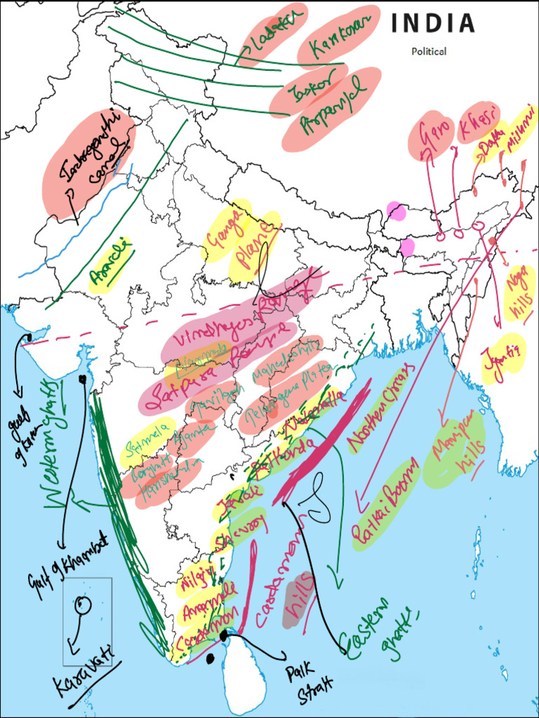 India Political Map Blank A4 Size 893 | PDF