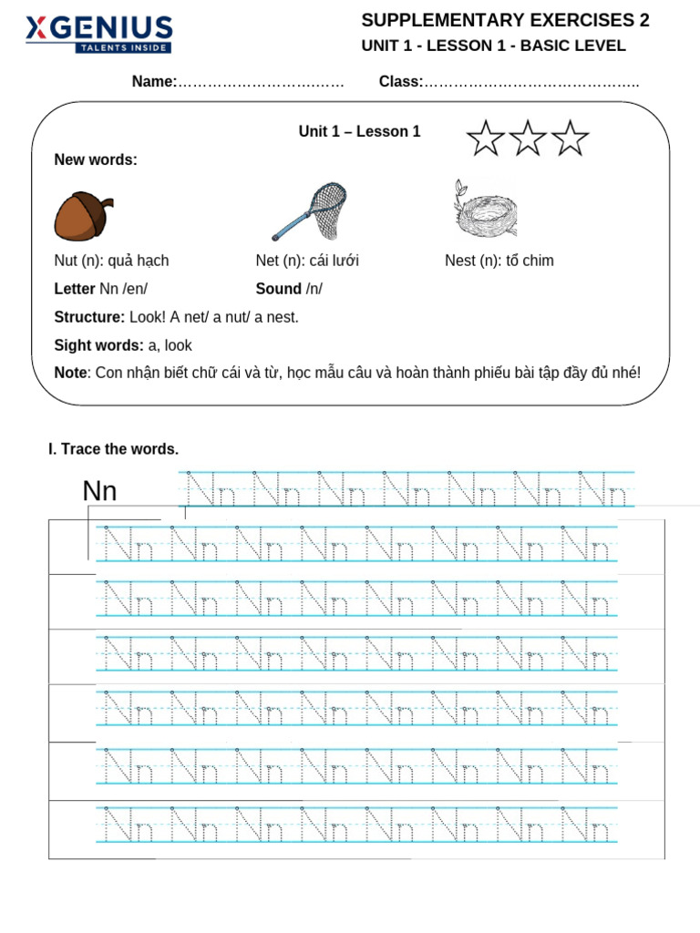 1. Grade 2 - Unit 1 (Nn) - Lesson 1 - Cơ Bản | PDF