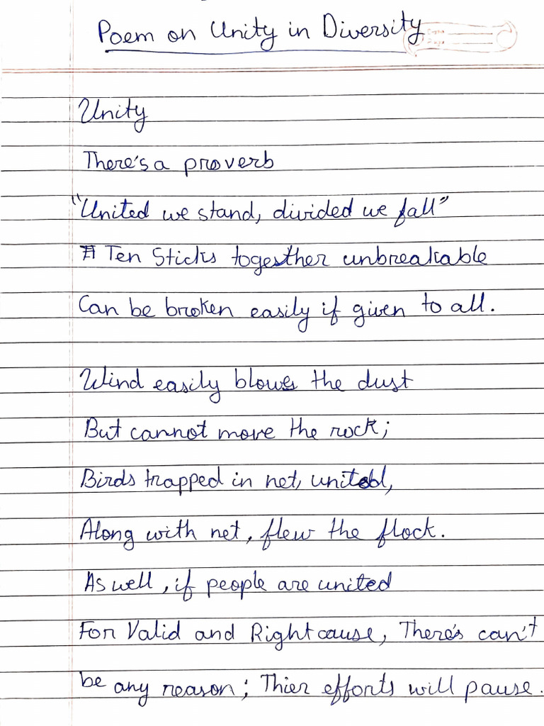 0 - Poem On Unity in Diversity | PDF