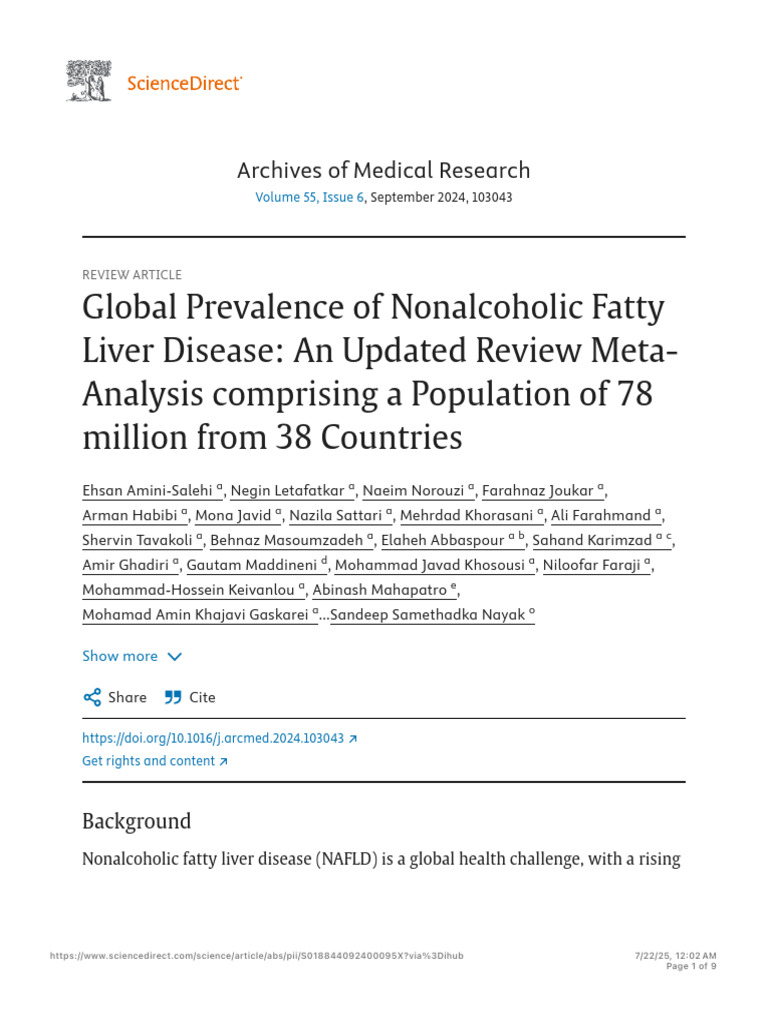 Global NAFLD Prevalence: 78M Study Insights | PDF | Diseases And ...