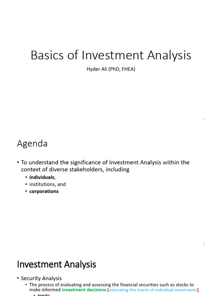 Investment Analysis Fundamentals Guide | PDF | Investing | Valuation ...