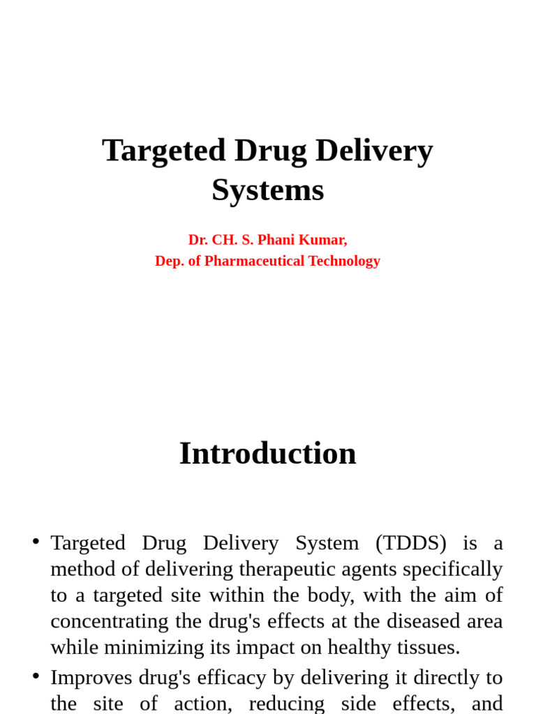 Targeted Drug Delivery Systems Explained | PDF | Pharmaceutical ...