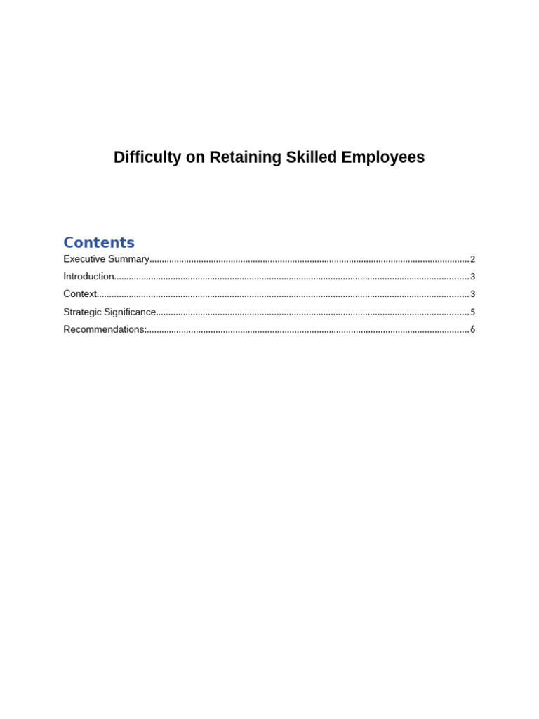 Strategies for Retaining Skilled Employees | PDF | Employee Retention ...