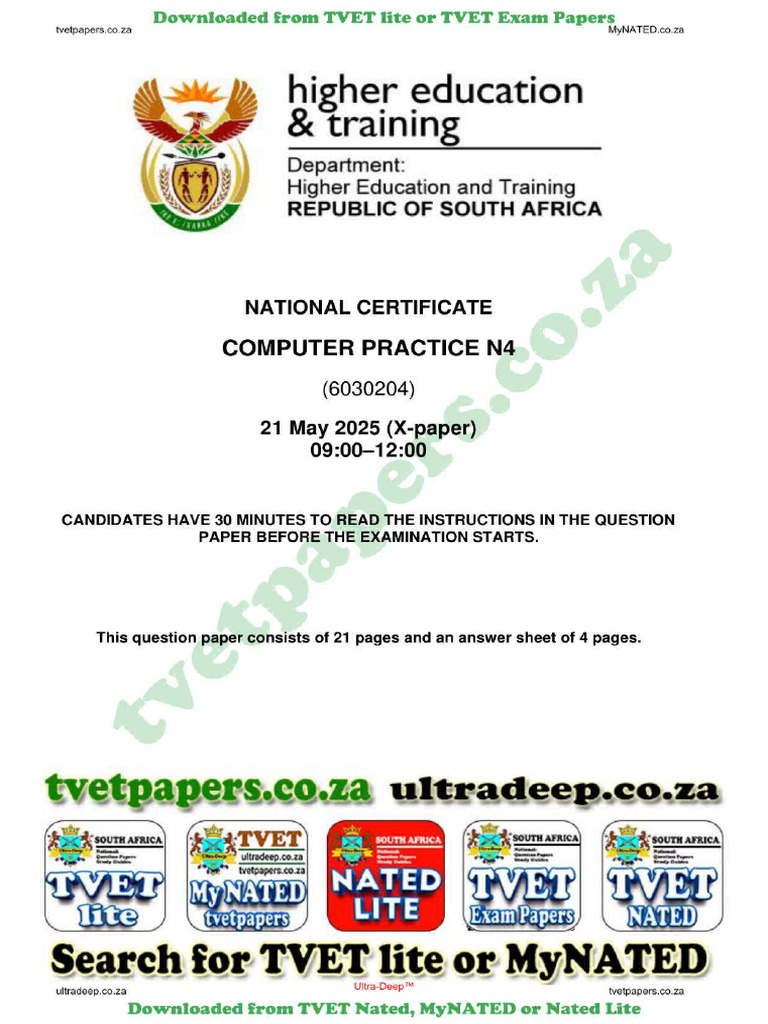 N210 - COMPUTER PRACTICE N4 QP JUNE 2025 - Tvetpapers - Co.za | PDF
