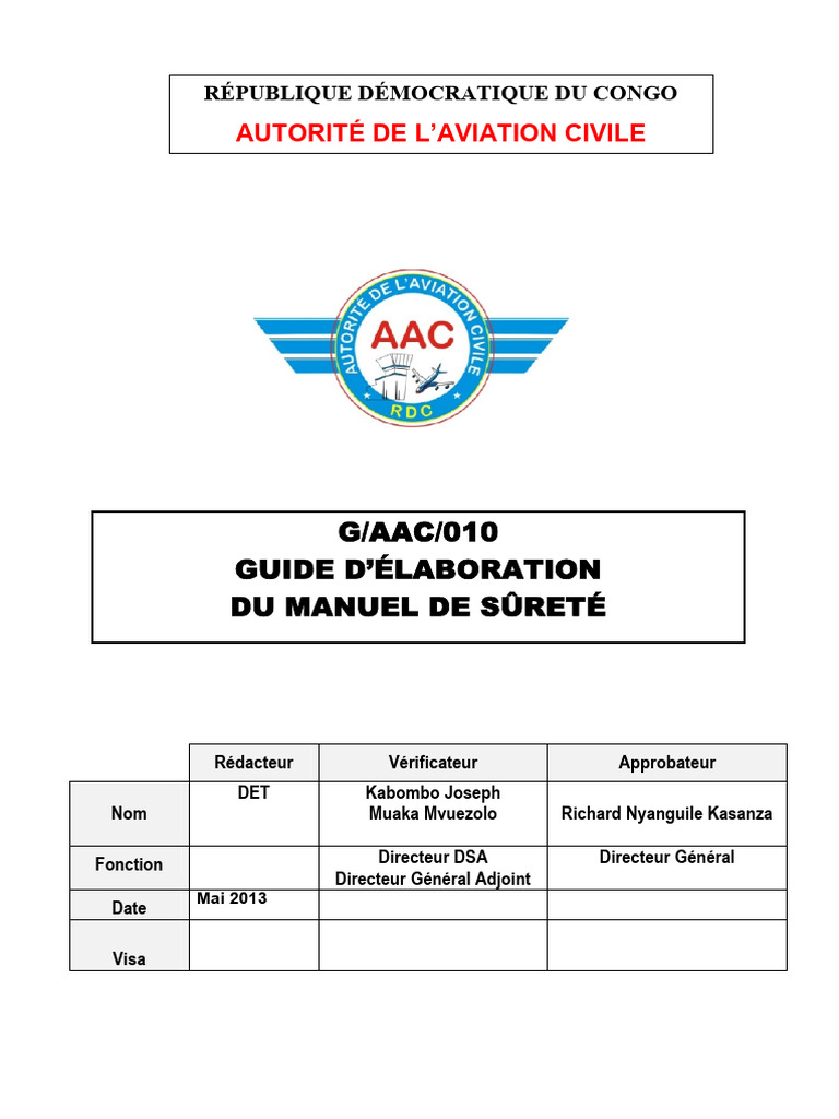 Guide de Sûreté de l'Aviation RDC | PDF | Titres | Aéroport