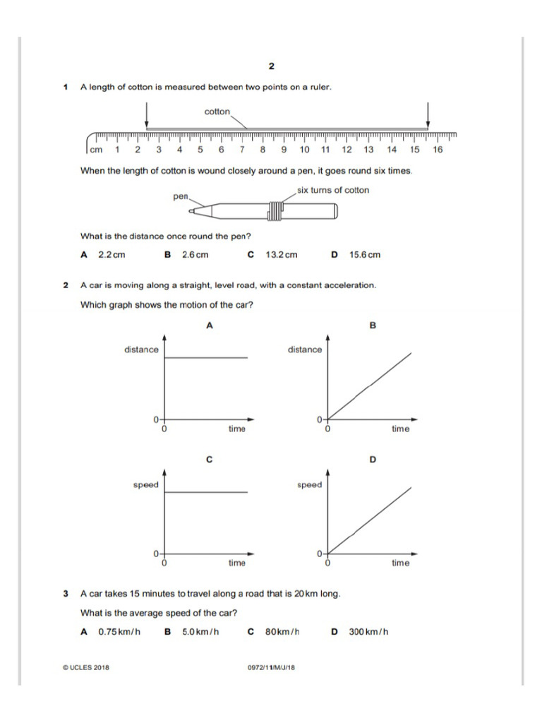 Igcse Physics Paper 1 | PDF