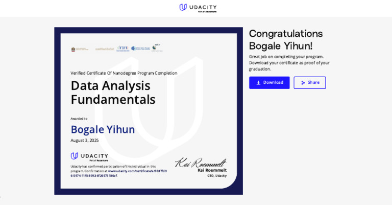 Udacity Certificate | PDF