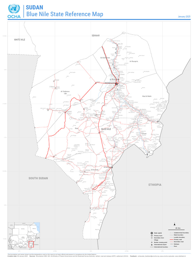 Blue Nile State Reference Map | PDF