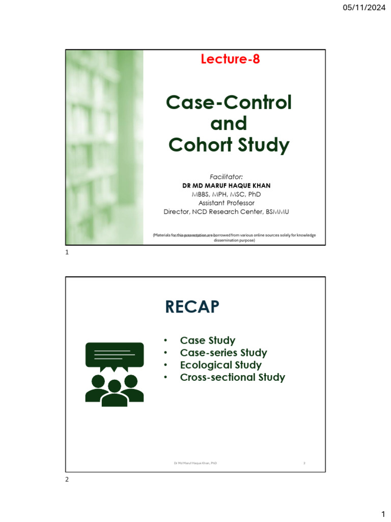 Epidemiological Study Design and Case Control - Cohort - MMHK | PDF ...