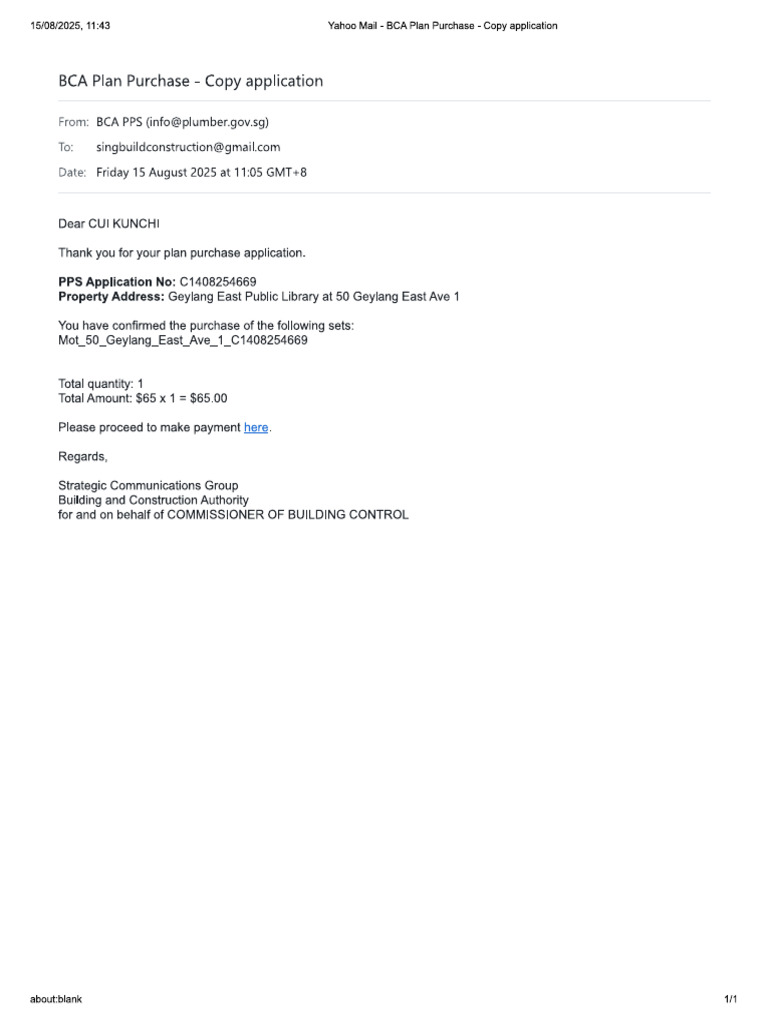 Yahoo Mail - BCA Plan Purchase - Copy Application | PDF