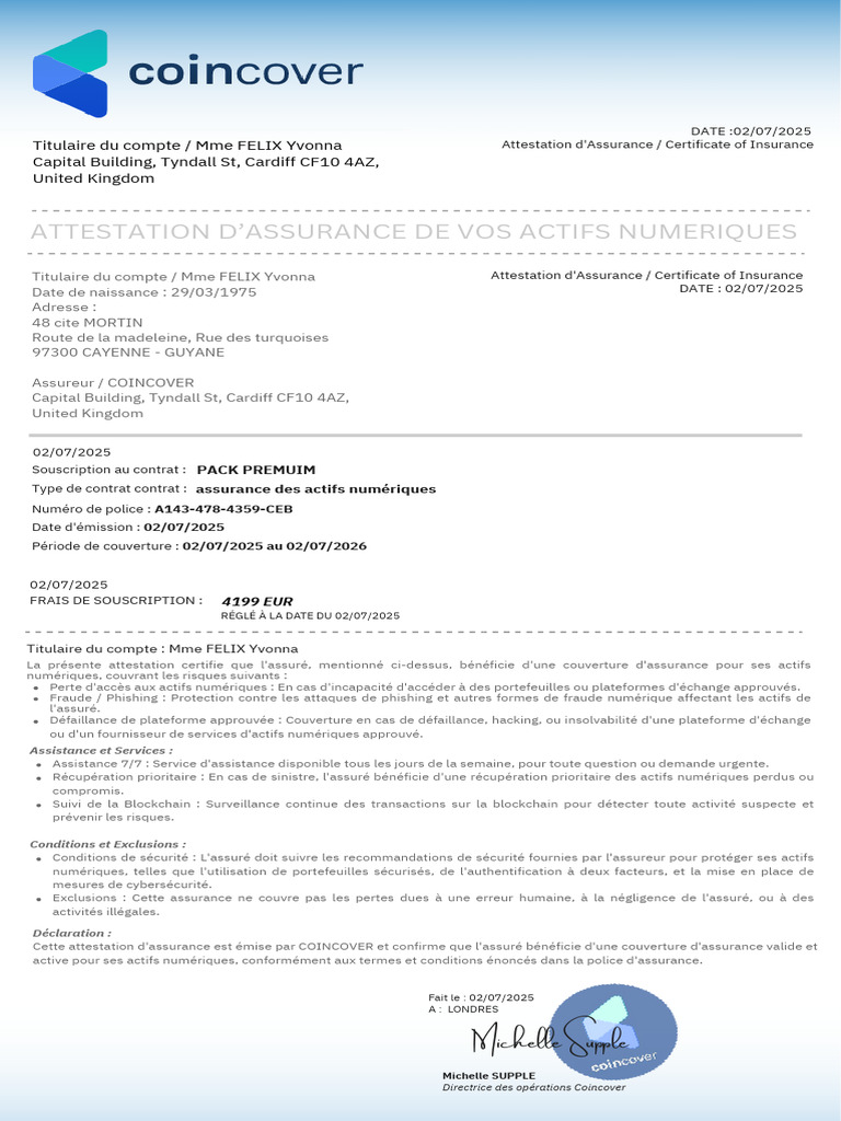 Attestation D'assurance | PDF | Assurance | Hameçonnage
