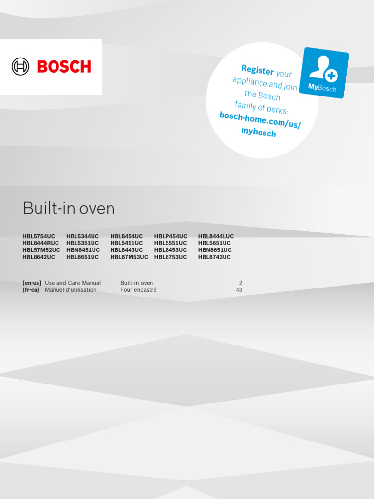 Bosch Built-in Oven Use and Care Guide | PDF | Oven | Baking
