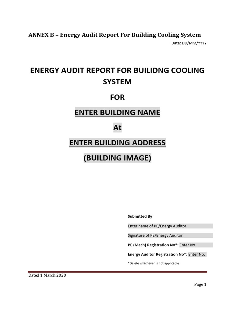 Energy Audit Report: Building Cooling System | PDF | Pump | Air ...