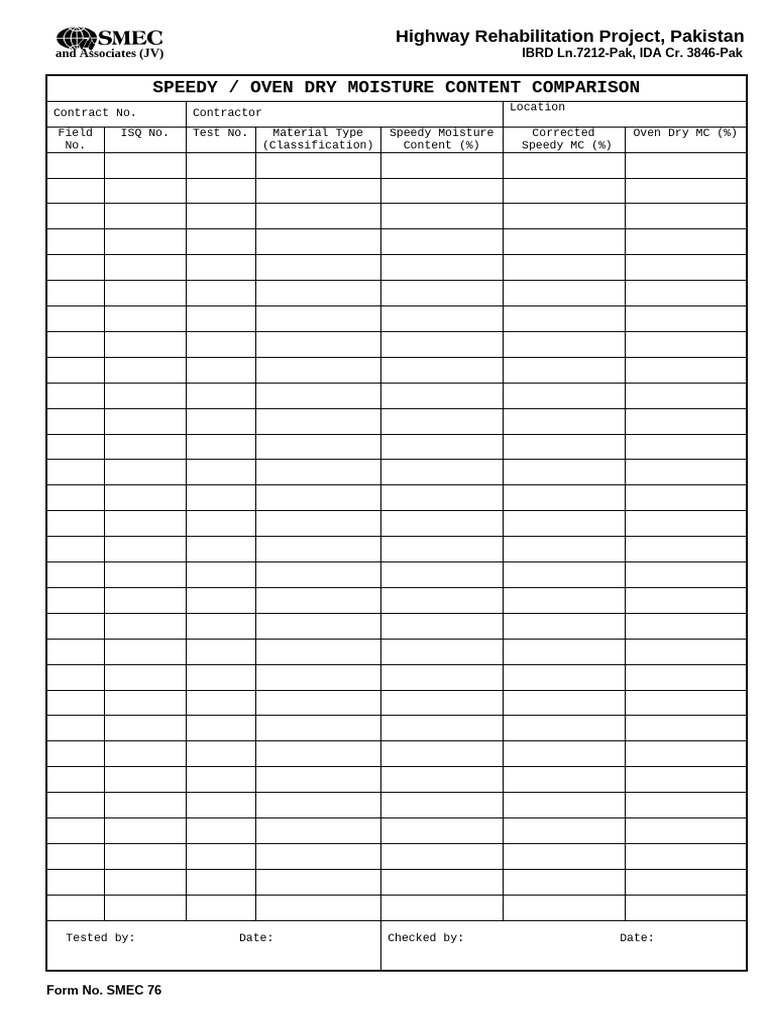 Highway Rehab Moisture Content Analysis | PDF