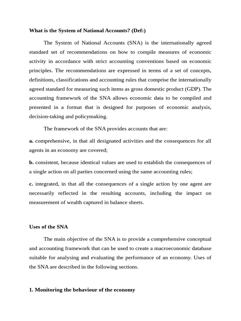 Overview of the System of National Accounts | PDF | National Accounts ...