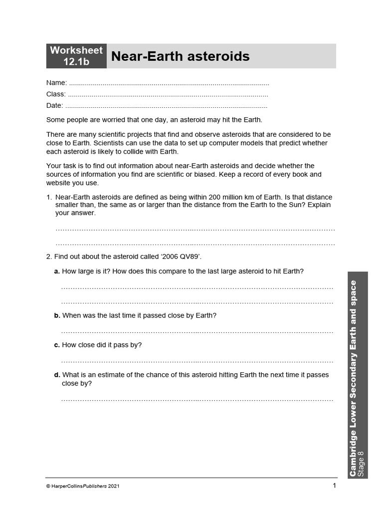 Stage 8 Worksheets Chapter 12[1] | PDF | Stars | Milky Way