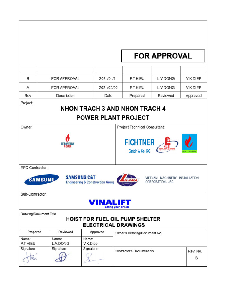 Nt34-Lm14-00sma10-e07-0023 - Hoist For Fuel Oil Pump Shelter - Single Line Diagram Drawings ...