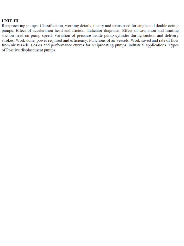 UNIT 3 Reciprocating Pumps | PDF | Pump | Liquids