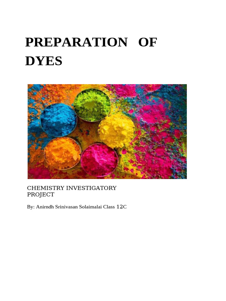 795649518-Preparation-Of-Dyes-1 r5t Gffe | PDF | Dye | Dyeing