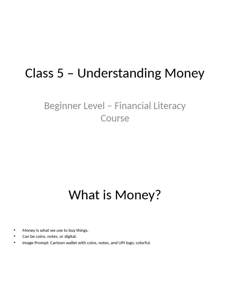 Financial Literacy for Grade 5 Students | PDF