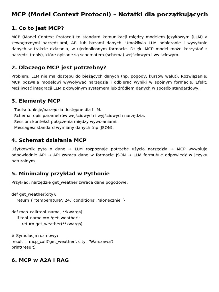 MCP Notatki | PDF