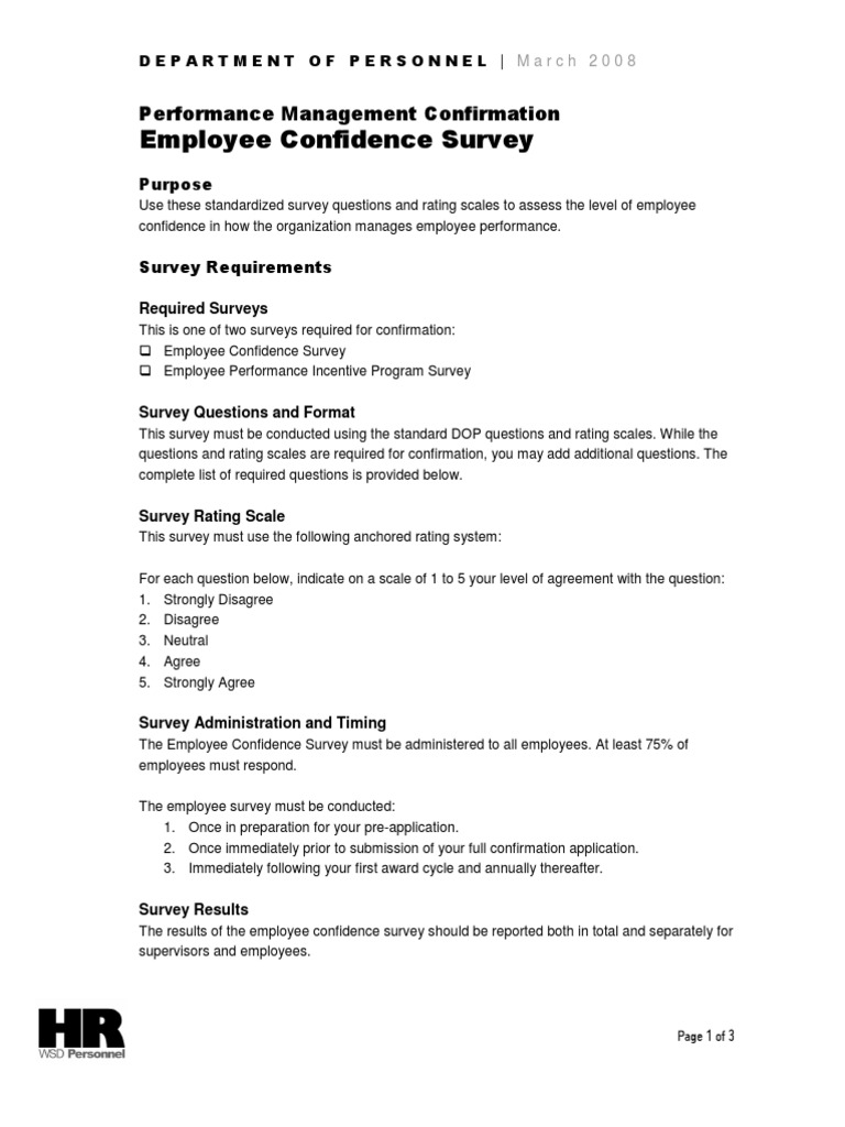 PMC Employee Confidence Survey | PDF | Performance Management | Survey ...