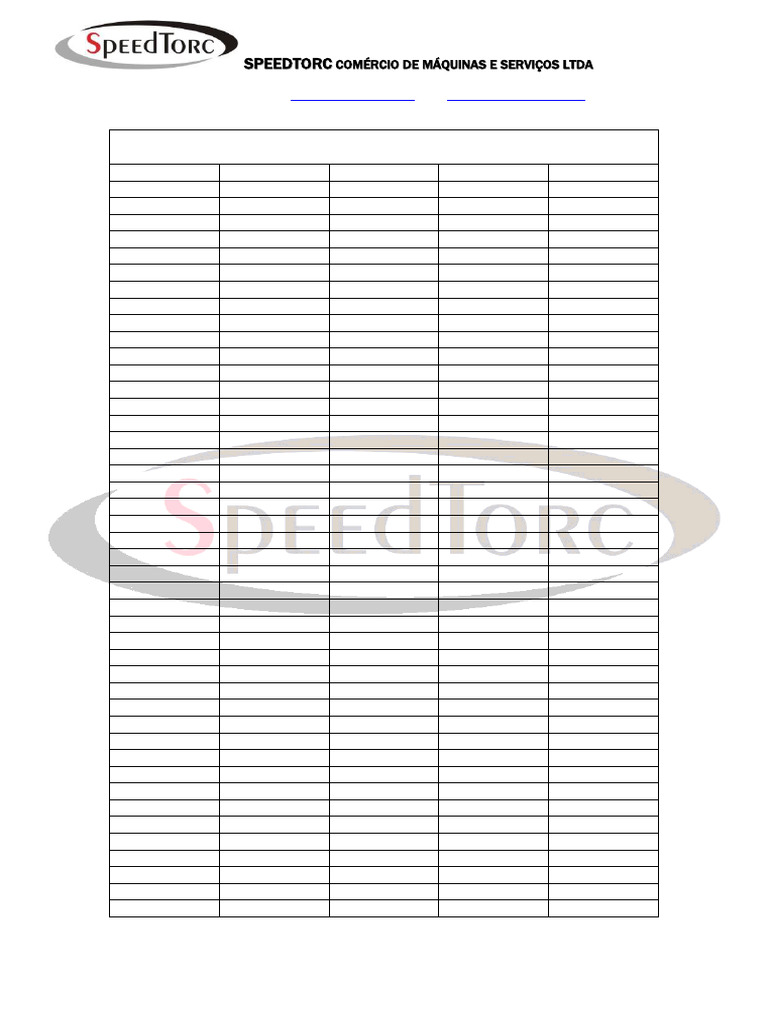 Tabela de Torque para Máquinas SSPPEEEEDDTTOORRCC | PDF