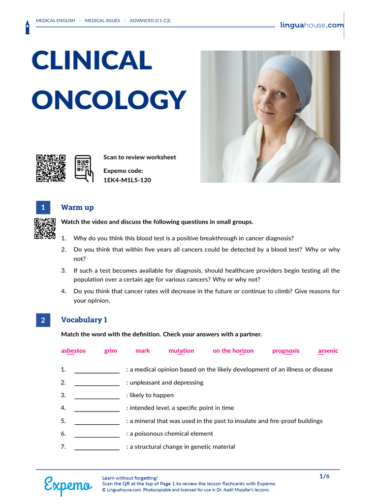 Advanced Medical English: Oncology Skills | PDF | Oncology | Cancer