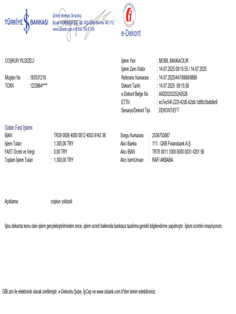 Dekont 25071409155614 07 2025 09 16 06 | PDF