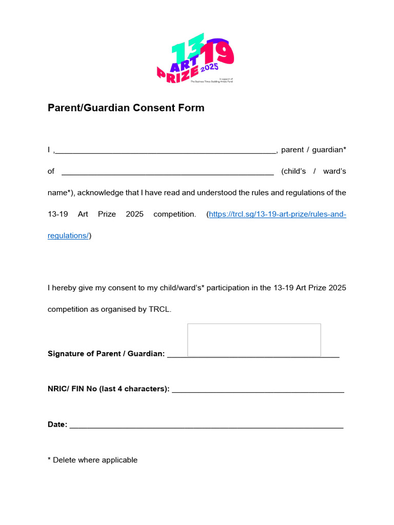 Parent Guardian Consent Form 2025 | PDF