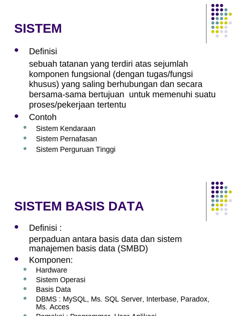 Presentasi Sistem Basis Data | PDF