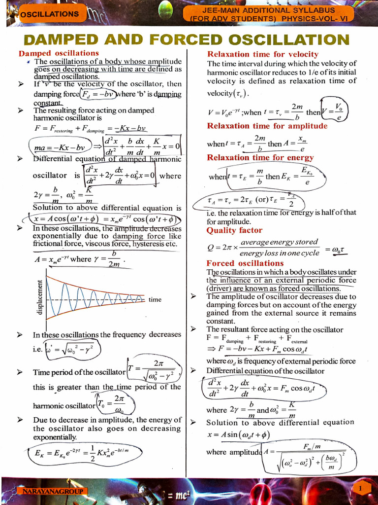 Damped and Forced Oscillation | PDF | Oscillation | Resonance