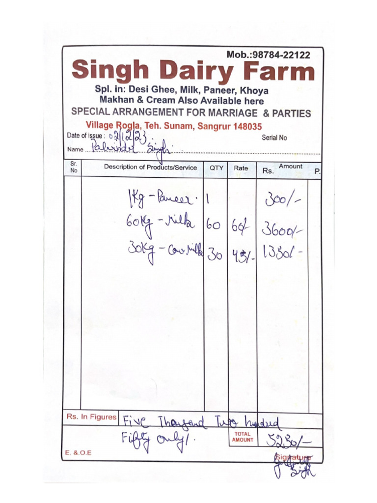 Singh Dairy Farm | PDF