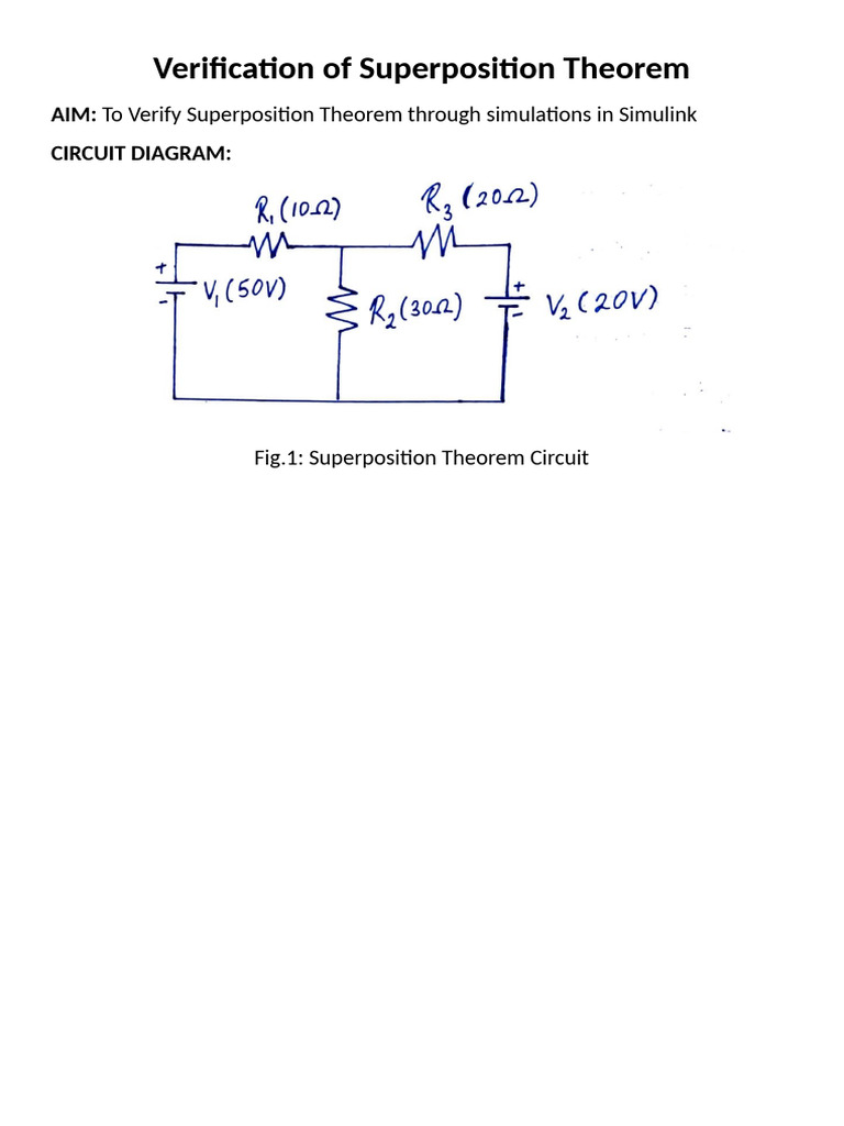 Verification of Superposition Theorem | PDF