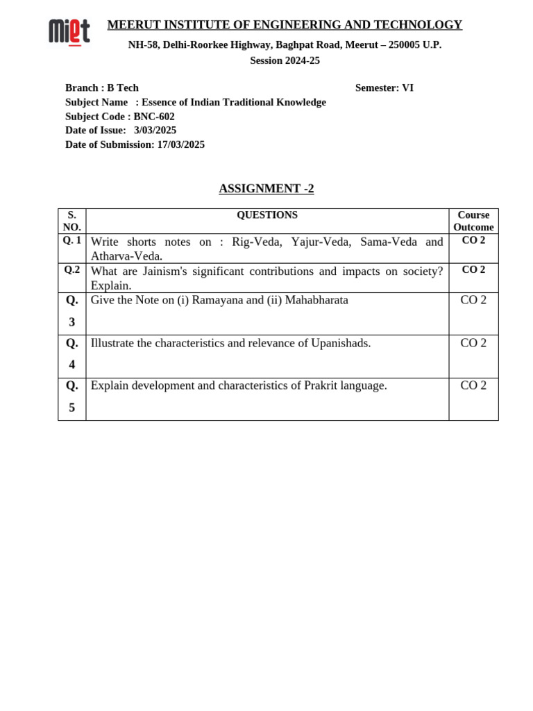 Assignment 2 (BNC-602) | PDF