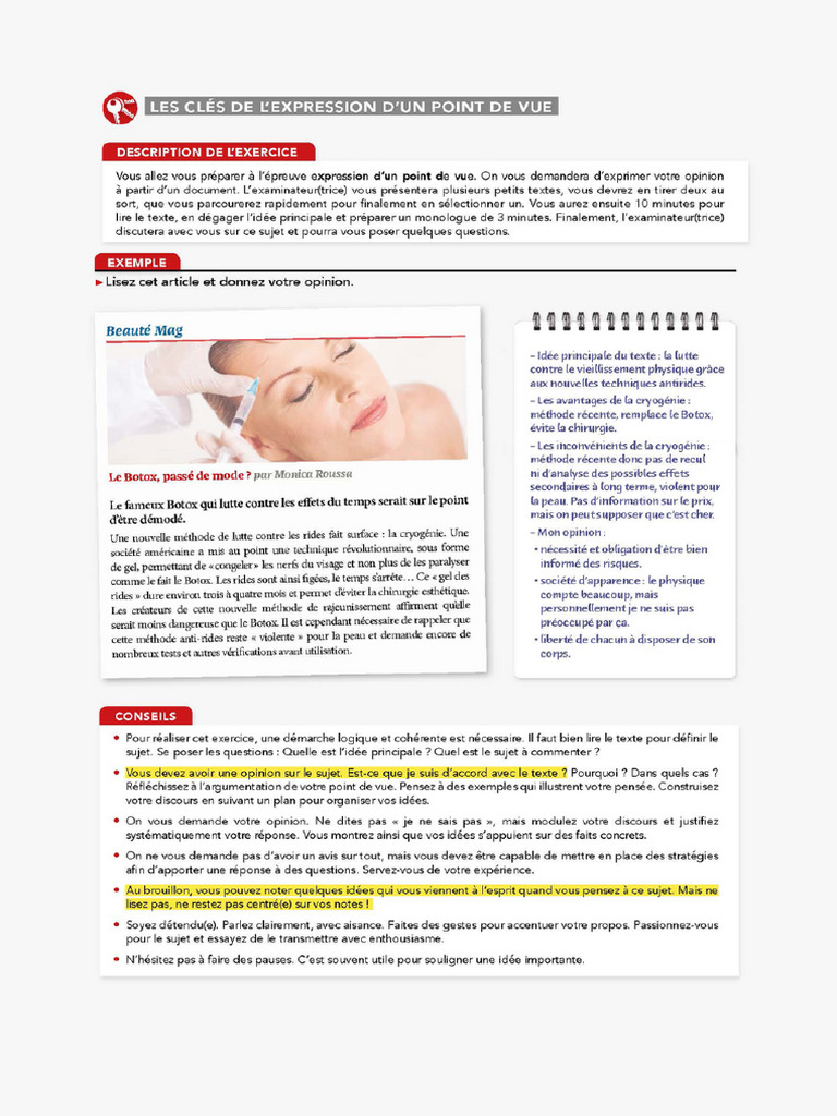 DELF PO Expression D'un Point de Vue | PDF
